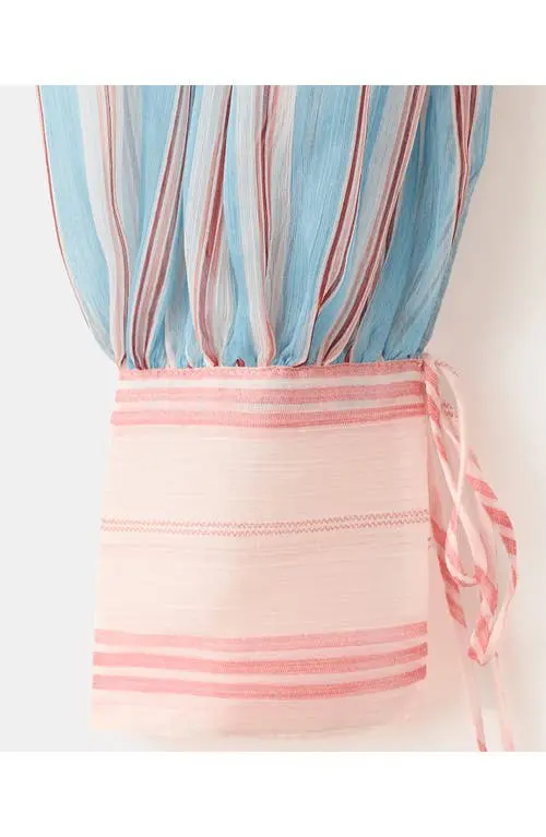 Mango Stripe Tie Hem Shirt