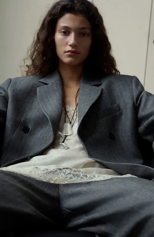 Mango Double Breasted Suit Jacket