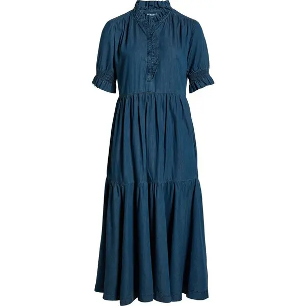 SEASALT CORNWALL Feather Star Midi Dress - Mid Wash Indigo