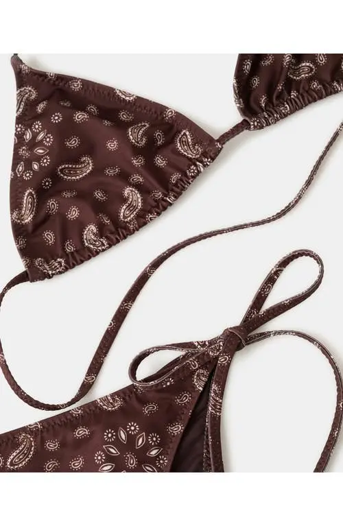 Mango Paisley Print Tie Side Bikini Bottoms