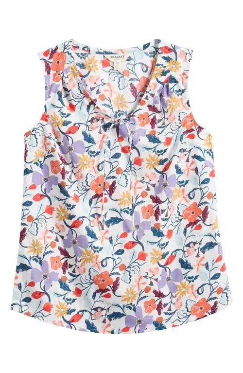 SEASALT CORNWALL Cobbs Well Floral Print Top - Winding Meadow Mix