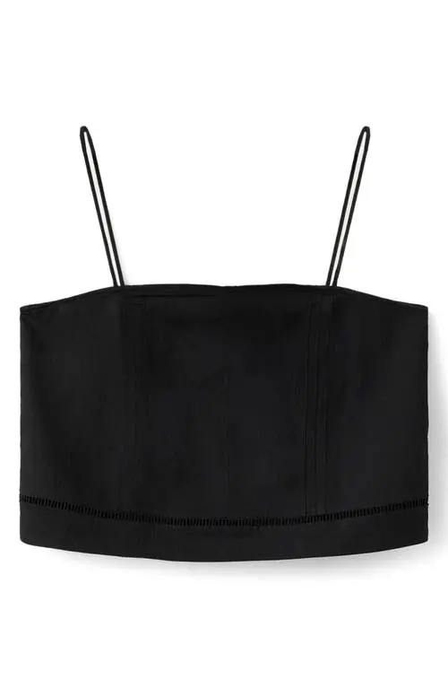 Mango Cutwork Trim Crop Top