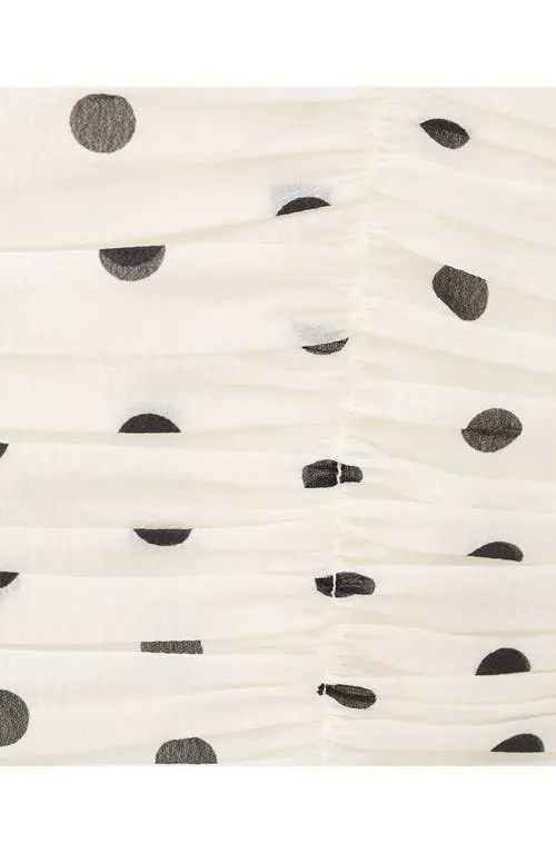 Mango Ruched Polka Dot Camisole