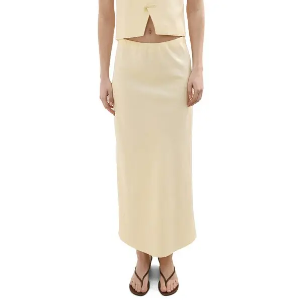 Mango Straight Midi Skirt - Vanilla