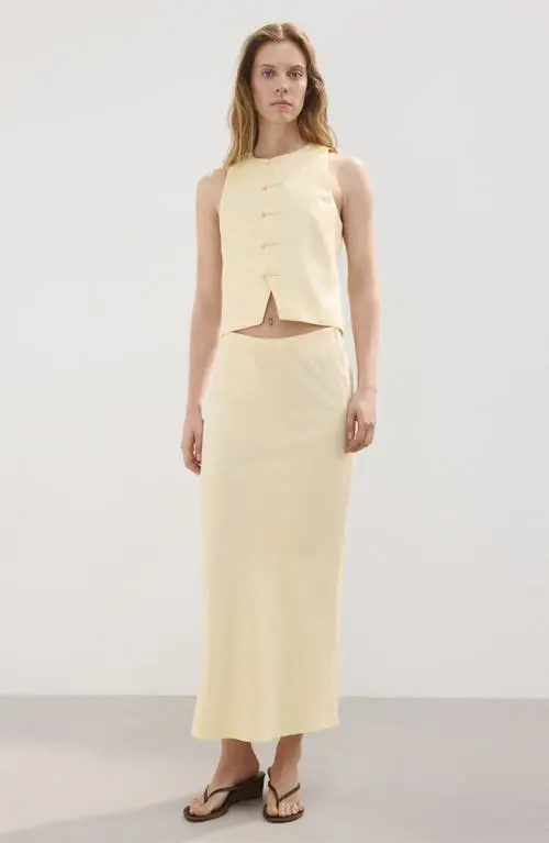 Mango Straight Midi Skirt - Vanilla