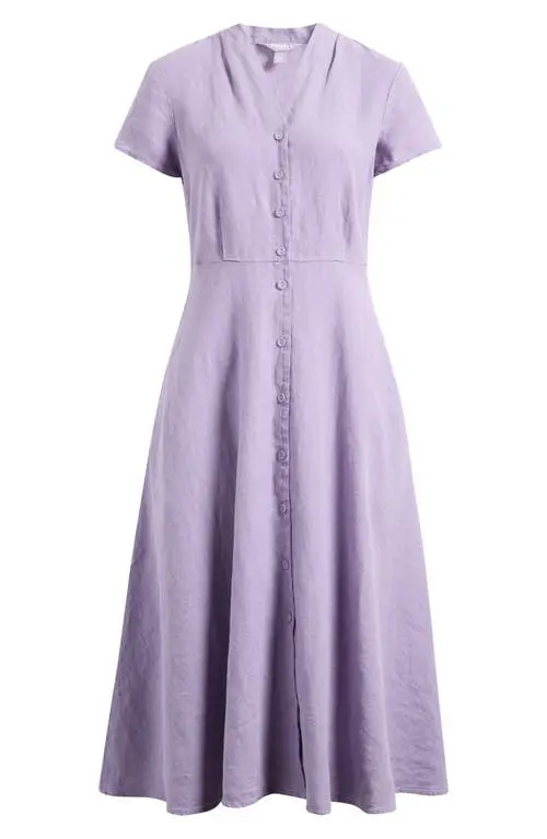 SEASALT CORNWALL Carved Wood Linen Midi Dress - Bellflower
