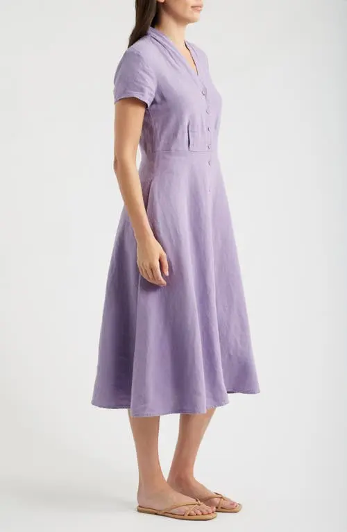 SEASALT CORNWALL Carved Wood Linen Midi Dress