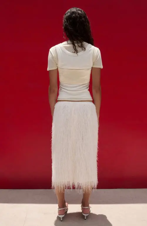 Mango Textured Midi Skirt