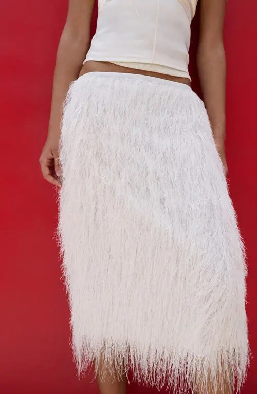 Mango Textured Midi Skirt