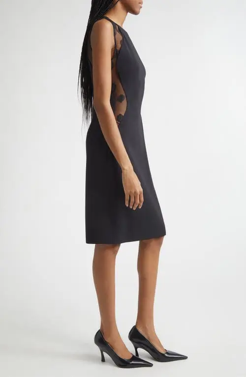 Stella McCartney Sleeveless Sheath Dress With Polka Dot Mesh Panels - Black