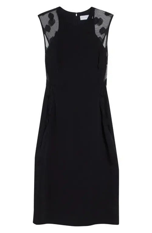 Stella McCartney Sleeveless Sheath Dress With Polka Dot Mesh Panels - Black