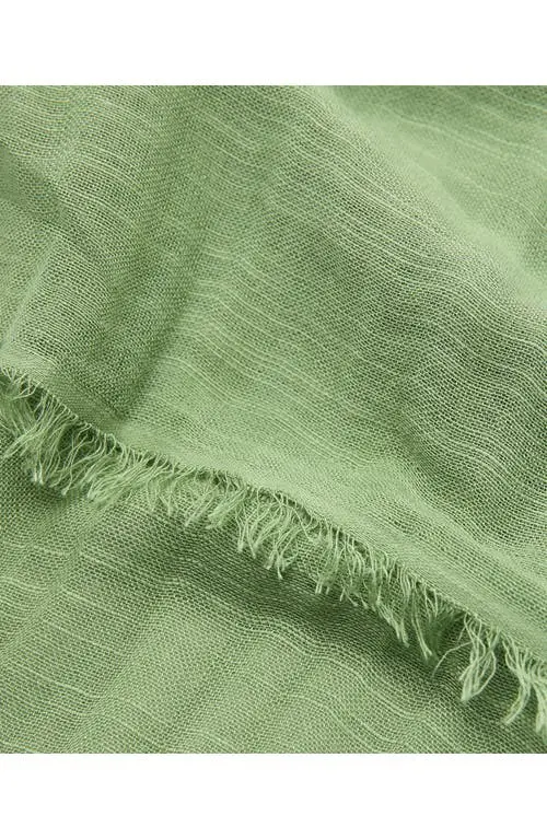 Mango Cotton Blend Scarf - Green