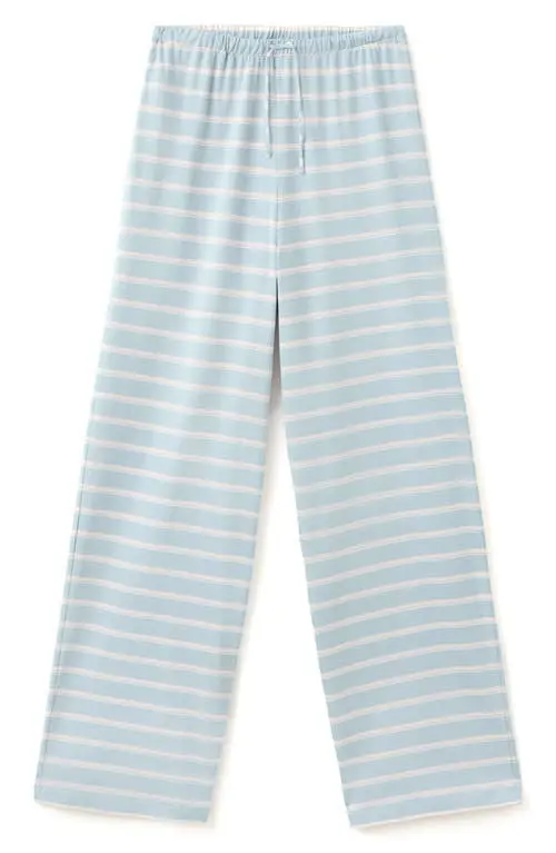 Mango Stripe Cotton Pajama Pants - Blue