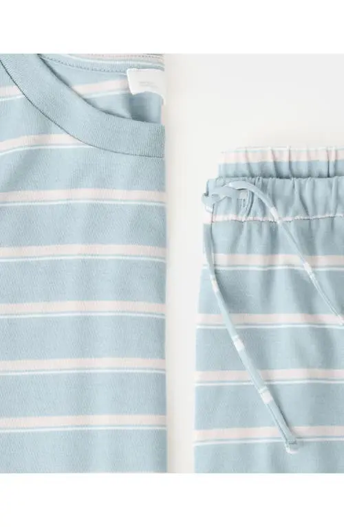 Mango Stripe Cotton Pajama Pants - Blue