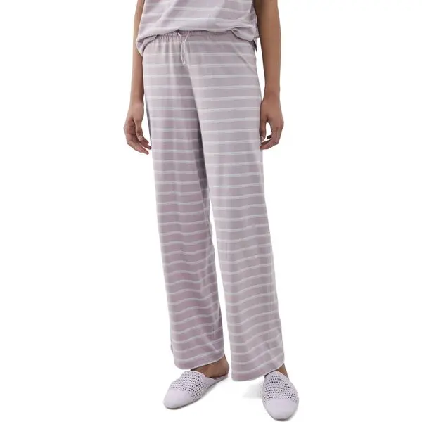 Mango Stripe Cotton Pajama Pants - Purple