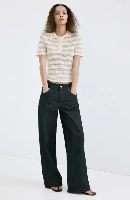 Mango Stripe Open Stitch Cardigan