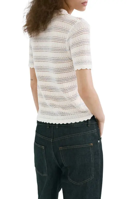Mango Stripe Open Stitch Cardigan
