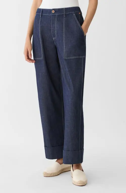 Lafayette 148 New York Highline Straight Leg Ankle Jeans - Shipyard Indigo