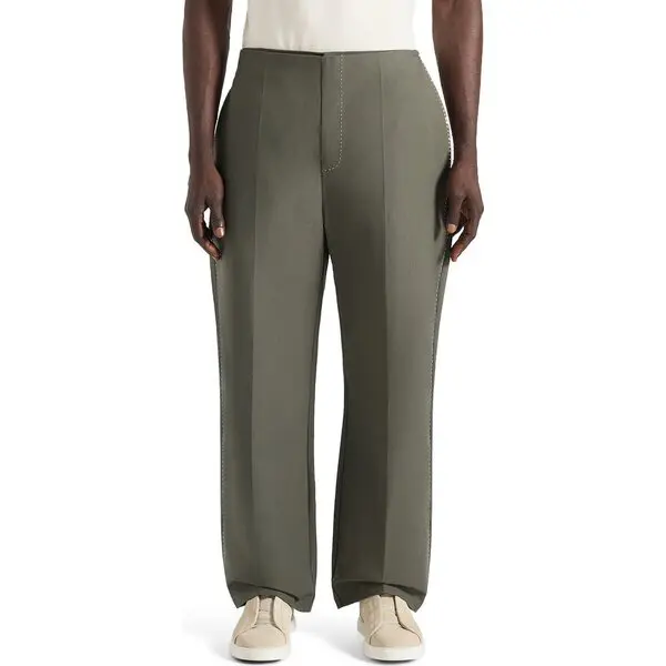Manière De Voir Henri Foldover Trousers - Olive