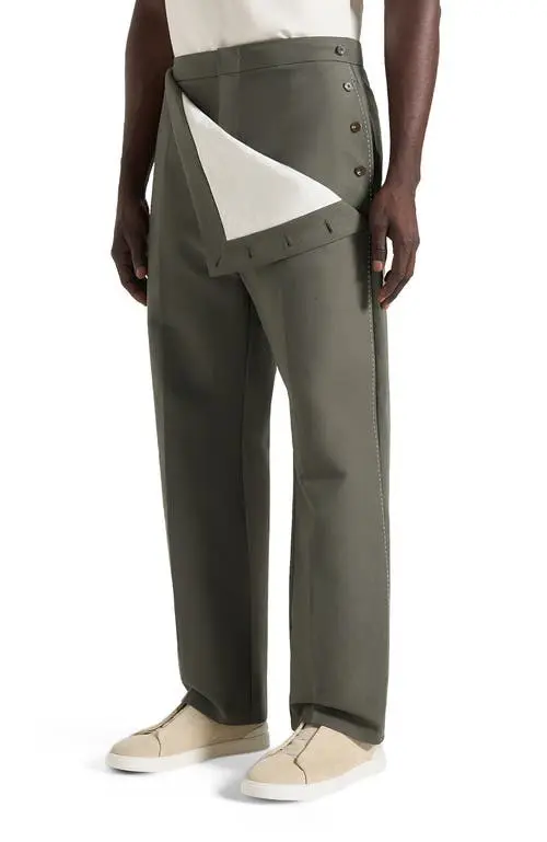 Manière De Voir Maniere De Voir Foldover Front Trousers - Olive