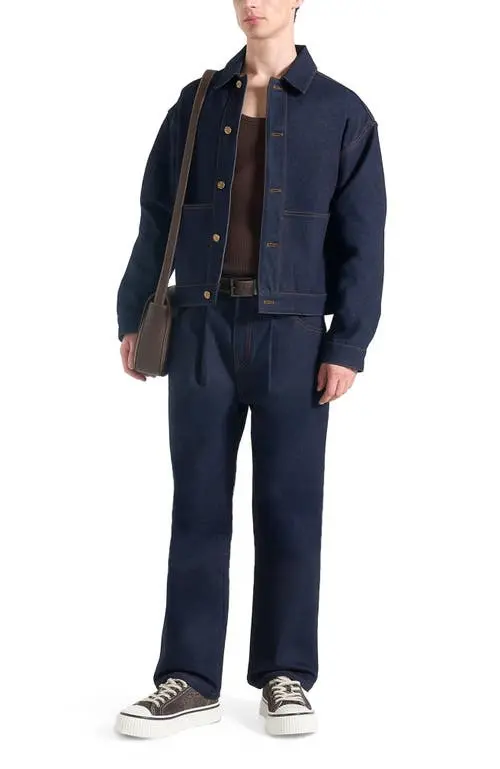Manière De Voir Arnault Pleated Denim Jeans - Indigo