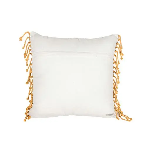 FORESIDE HOME AND GARDEN Handwoven Ochre Striped Filled Throw Pillow