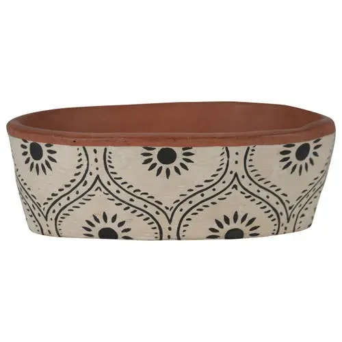 FORESIDE HOME AND GARDEN Natural Handpainted Terracotta Vase - Brown