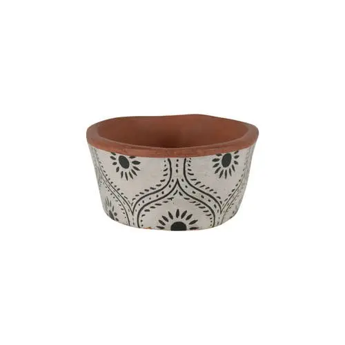 FORESIDE HOME AND GARDEN Natural Handpainted Terracotta Vase
