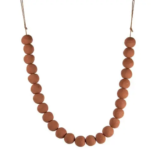 FORESIDE HOME AND GARDEN Handmade Terracotta Bead Decorative Garland