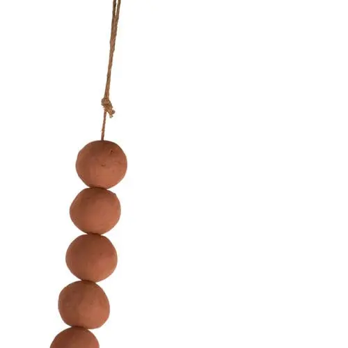 FORESIDE HOME AND GARDEN Handmade Terracotta Bead Decorative Garland
