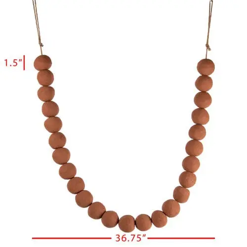 FORESIDE HOME AND GARDEN Handmade Terracotta Bead Decorative Garland