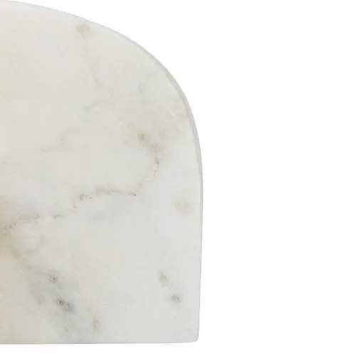 FORESIDE HOME AND GARDEN 7" X 9" Large Premium Luxury Marble Stone Decorative Arch Bookends