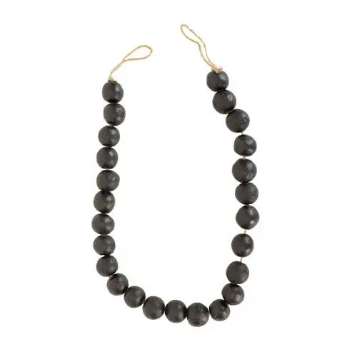 FORESIDE HOME AND GARDEN Bead Garland Terracotta & Jute - Black