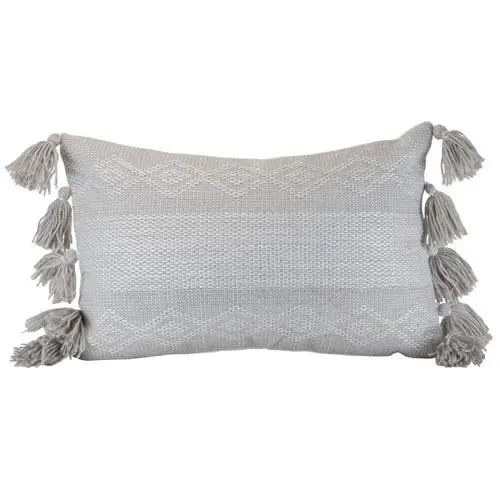 FORESIDE HOME AND GARDEN Adeline Outdoor Decorative Accent Pillow 14" X 22 - Gray