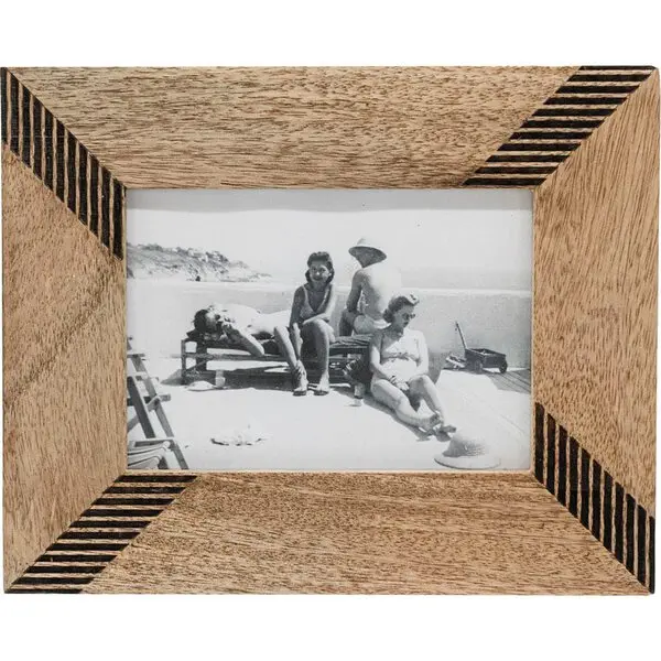 FORESIDE HOME AND GARDEN 5x7 Coleson Natural Mango Wood Photo Picture Frame W/ Glass Pane - Brown