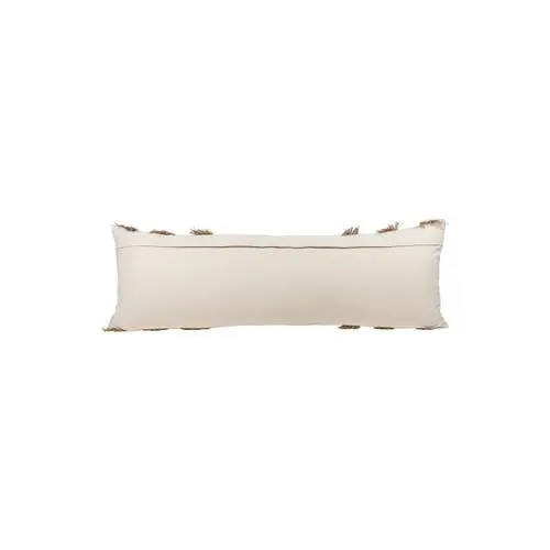 FORESIDE HOME AND GARDEN Tan Outer Striped Handwoven Filled Pillow
