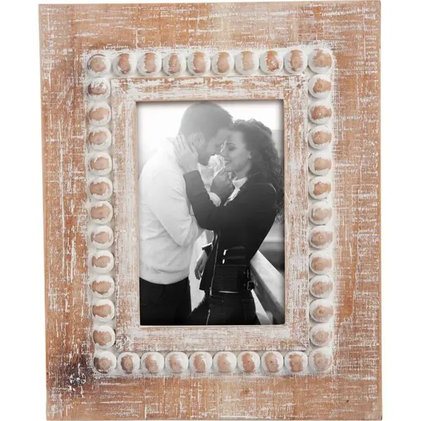 FORESIDE HOME AND GARDEN Natural Wood 4 X 6 Inch Whitewash Decorative Wood Picture Frame - Brown