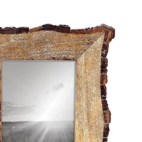 FORESIDE HOME AND GARDEN Rustic Live Edge 4 X 6 Inch Decorative Wood Picture Frame
