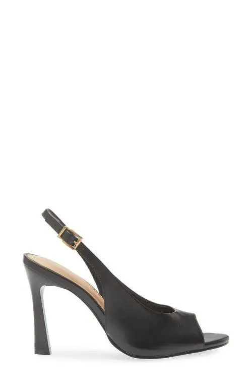 BOTTERO Black Leather Slingback Sandals