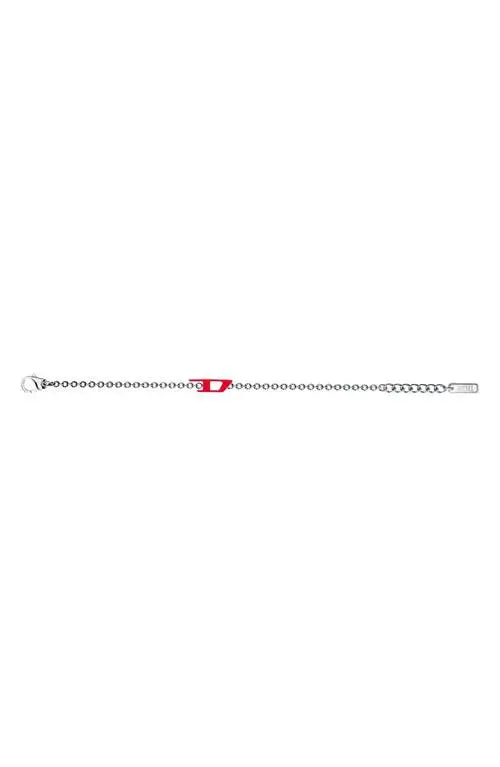 DIESEL® Logo Pendant Chain Bracelet