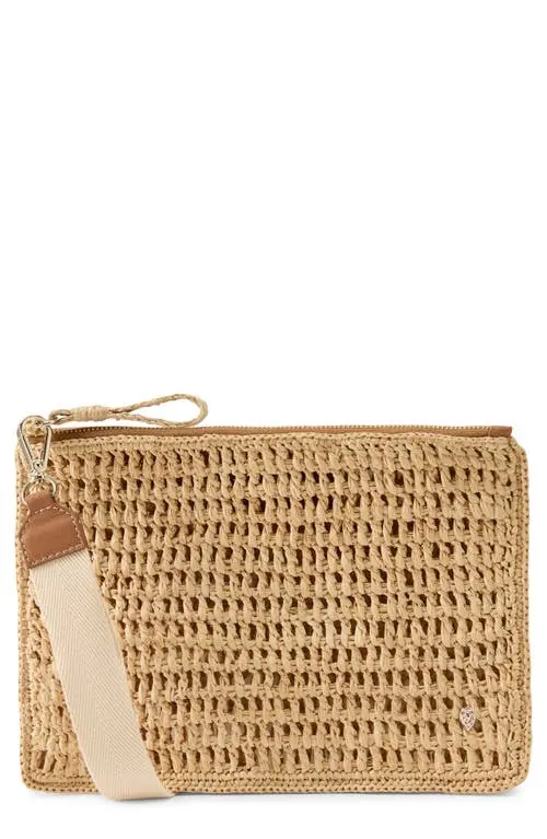 Helen Kaminski Dayani Crochet Raffia Clutch - Natural