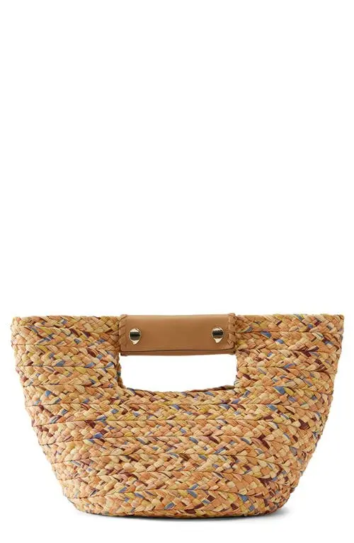 Helen Kaminski Mini Remi Braided Raffia Tote - Salmon Multi
