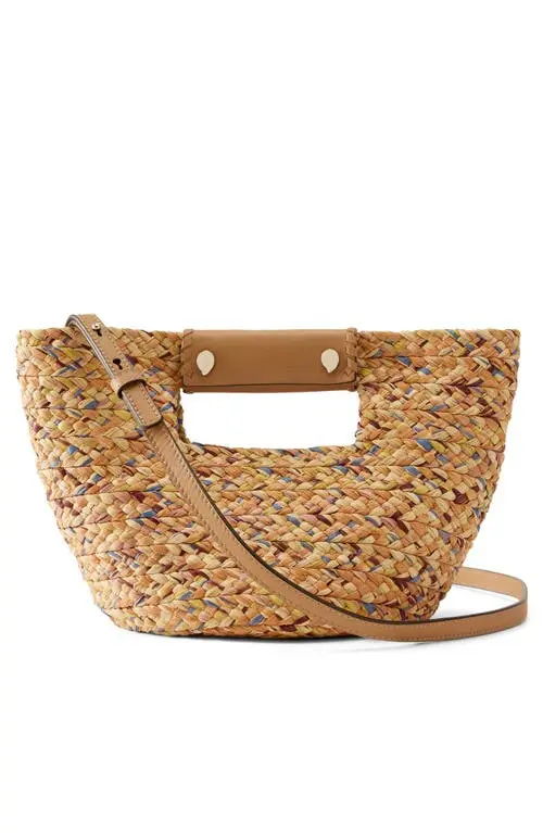 Helen Kaminski Mini Remi Braided Raffia Tote - Salmon Multi
