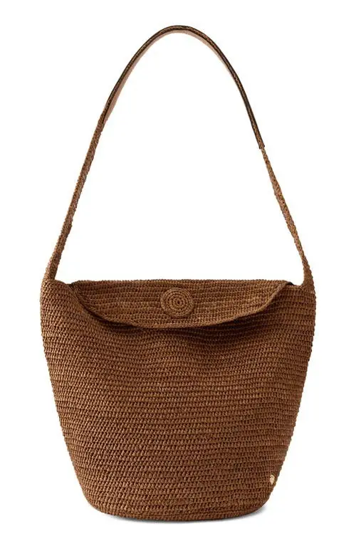 Helen Kaminski Yala Crochet Raffia Shoulder Bag - Nutshell/cotto