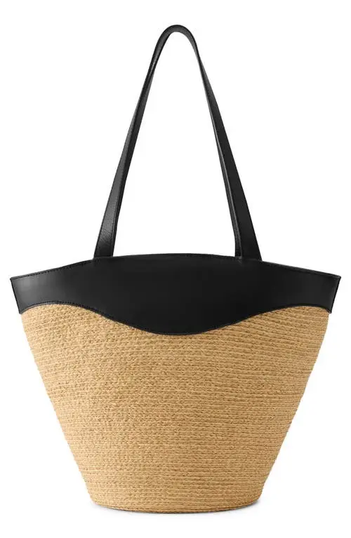 Helen Kaminski Nadee Braided Raffia Tote - Natural/black