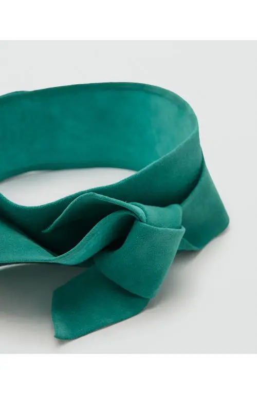 Mango Starring Hailey Bieber Suede Cummerbund Belt