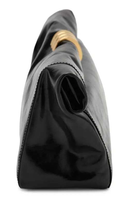 Mango Starring Hailey Bieber Metallic Detail Clutch - Black