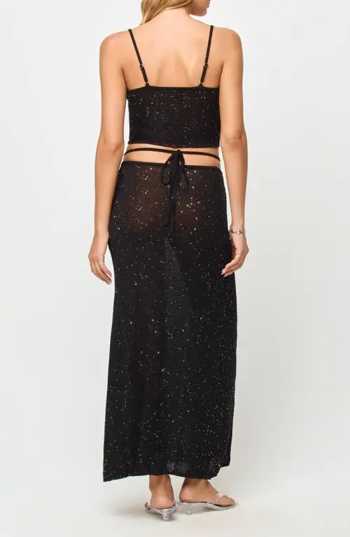 L*Space Sequin Embellished Maxi Sweater Skirt - Black