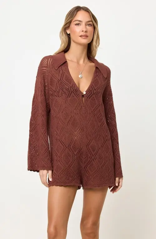 L*Space Golden Daze Open Stitch Cotton Romper
