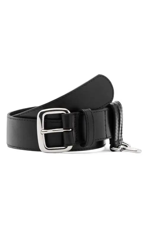 Mango Leather Belt With D-rings And Carabiner Detail - Black